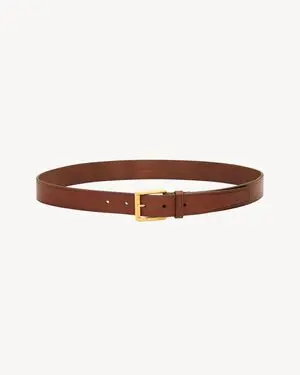Saint Laurent Rectangular Buckle Belt In Leather