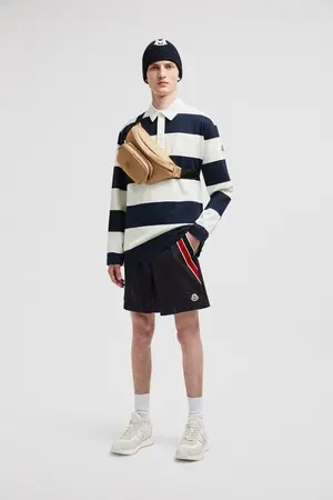 Moncler Logo Patch Drawstring Swim Shorts