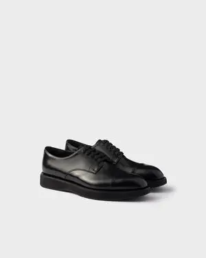 Prada Brushed Leather Lace-up Shoes