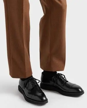 Prada Brushed Leather Lace-up Shoes