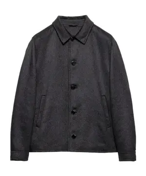 Prada Cashmere Blouson Jacket - Coal Gray