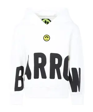 BARROW Hoodie With Smiley Face And Logo Detail - White