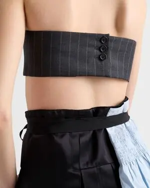 Prada Pinstripe Wool Bandeau Top