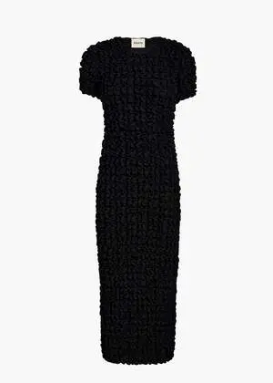 Khaite Perry Silk Chiffon Ruched Dress - Black