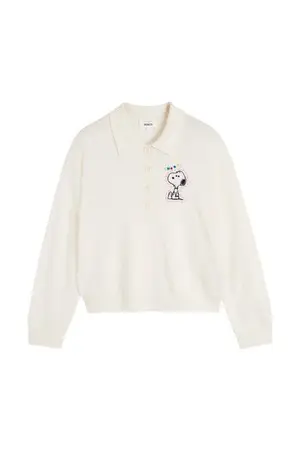 Chinti & Parker Wool-cashmere Snoopy Polo Sweater - Cream