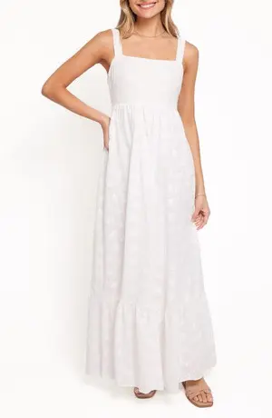 PETAL & PUP Embroidered Cotton Maxi Dress