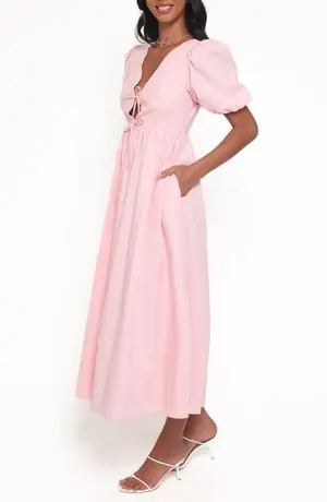 PETAL & PUP Karla Puff Sleeve Midi Dress