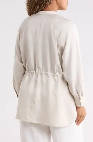 Eileen Fisher Silk Mandarin Collar Shirt