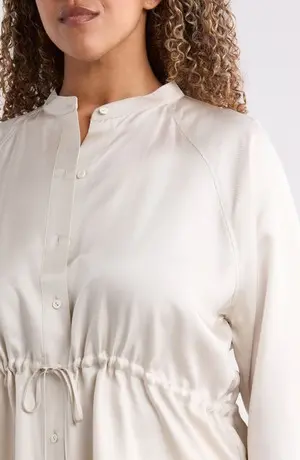 Eileen Fisher Silk Mandarin Collar Shirt