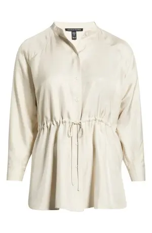 Eileen Fisher Silk Mandarin Collar Shirt