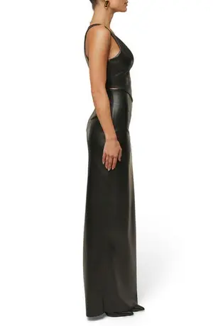 JLUXLABEL Tate Crop Faux Leather Tank - Black