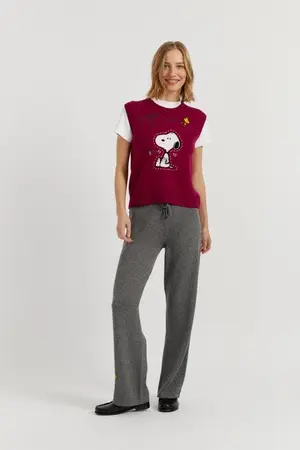 Chinti & Parker Wool-cashmere Snoopy Tank - Cherry