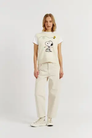 Chinti & Parker Wool-cashmere Snoopy Tank - Cream