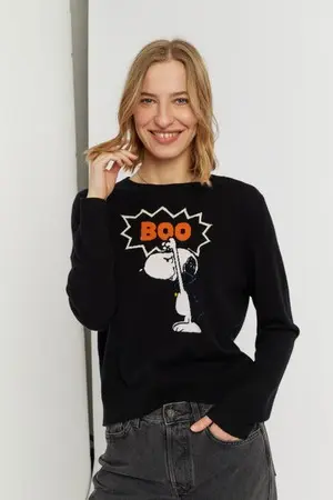 Chinti & Parker Wool-cashmere Snoopy Boo Sweater