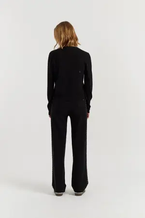 Chinti & Parker Wool-cashmere Peanuts Stripe Wide Leg Track Pants