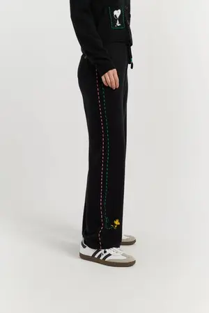 Chinti & Parker Wool-cashmere Peanuts Stripe Wide Leg Track Pants