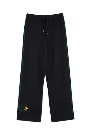 Chinti & Parker Wool-cashmere Peanuts Stripe Wide Leg Track Pants