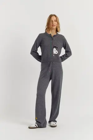 Chinti & Parker Wool-cashmere Snoopy Peep Cardigan - Grey