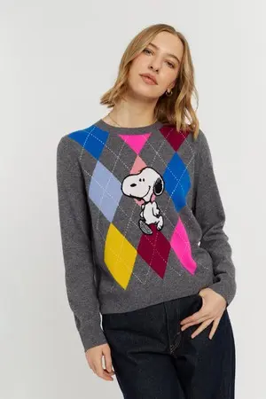 Chinti & Parker Wool-cashmere Snoopy Argyle Sweater