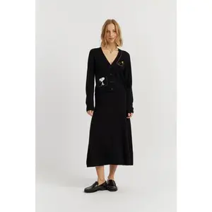 Chinti & Parker Wool-cashmere Snoopy Pocket Cardigan - Black