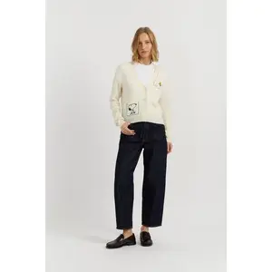 Chinti & Parker Wool-cashmere Snoopy Pocket Cardigan - Cream