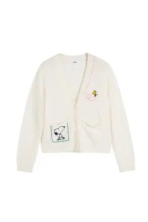 Chinti & Parker Wool-cashmere Snoopy Pocket Cardigan - Cream