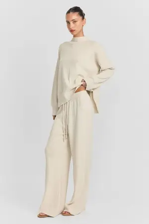 SASHA THERESE Maxine Knit Pant Wide Leg, Drawstring Waist