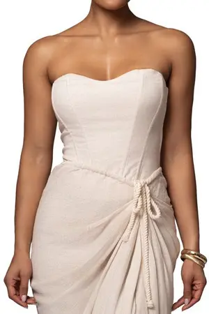 JLUXLABEL One-shoulder Draped Corset Top