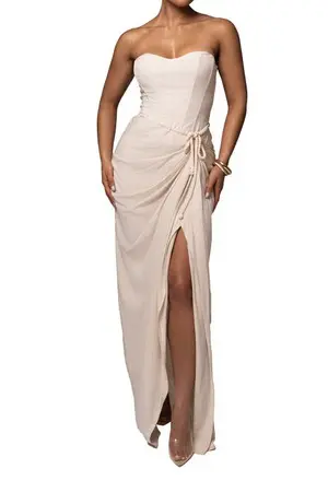 JLUXLABEL One-shoulder Draped Corset Top