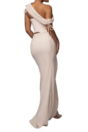 JLUXLABEL One-shoulder Draped Corset Top
