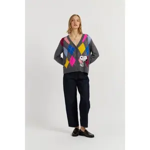 Chinti & Parker Wool-cashmere Snoopy Argyle Cardigan - Multi