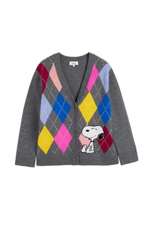 Chinti & Parker Wool-cashmere Snoopy Argyle Cardigan