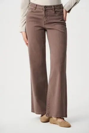 Joseph Ribkoff Classic Wide-leg Stretch Jeans - Mink