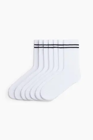 H&m 7-pack Sports Socks - White/striped