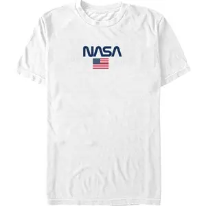 NASA Americana Logo Flag Graphic T-shirt - White