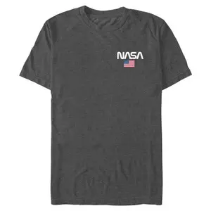 NASA Pocket Flag Logo Graphic T-shirt - Dark Heather