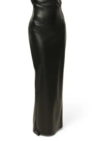 JLUXLABEL Ace Faux Leather Maxi Skirt - Black