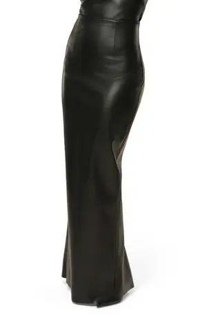 JLUXLABEL Faux Leather Maxi Skirt - Black