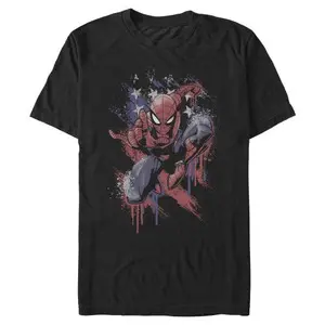 MARVEL: SPIDER-MAN Spidey Americana Pose Short Sleeve Graphic T-shirt - Black