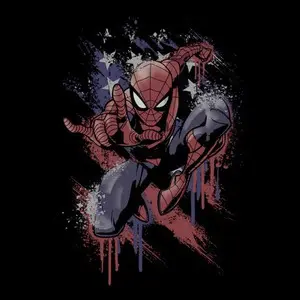 MARVEL: SPIDER-MAN Spidey Americana Pose Short Sleeve Graphic T-shirt