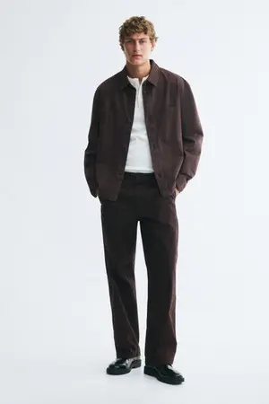 H&M Relaxed-fit Cotton Chinos - Dark Brown
