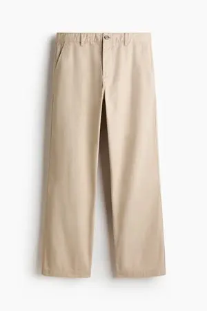 H&M Relaxed-fit Cotton Chinos - Light Beige