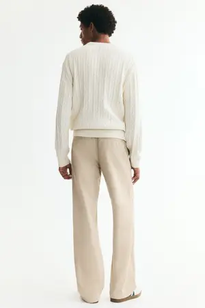 H&M Relaxed-fit Cotton Chinos - Light Beige
