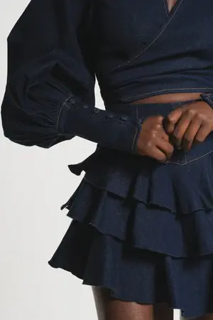 OFUURE Denim Dana Wrap Top