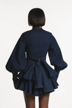 OFUURE Denim Dana Wrap Top