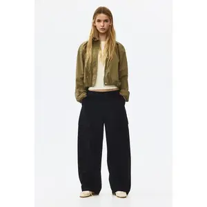 H&m Barrel-leg Cargo Pants - Black