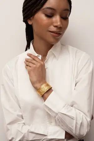 Sylvia Toledano Plated Brass "bambou" Cuff