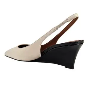 MADISON MAISON Loux Wedge Slingback In Leather - Beige