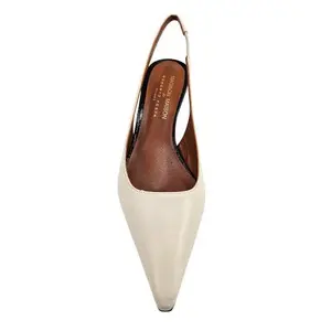MADISON MAISON Loux Wedge Slingback In Leather - Beige