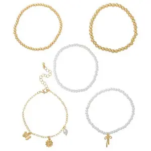 CELEBRITY PINK Stackable Beaded And Charm Bracelet Set